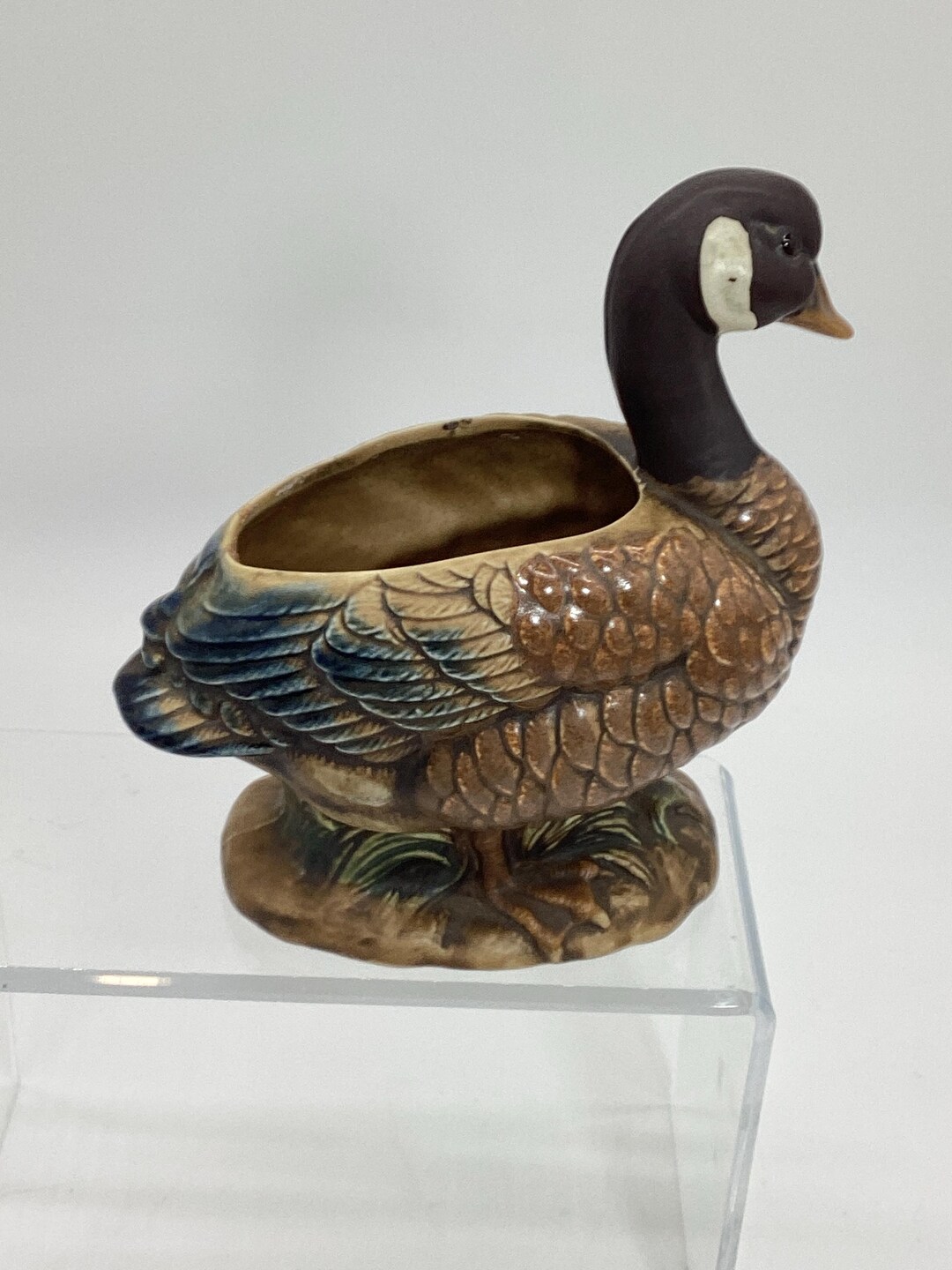 Vintage Duck Planter, Rustic Cabin Decor, Flower Pot (6 1/2" X 3 1/4 ...