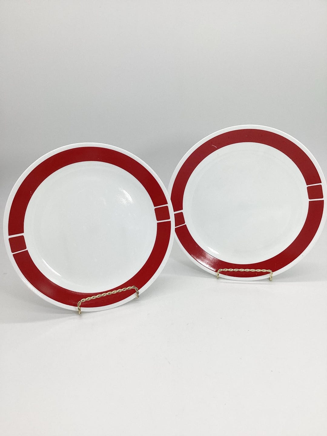 Red Dinner Plate Family Dinner Dishes Ceramic Dinner Plate Vintage ...