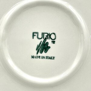 Discontinued Dinnerware Set by Furio Green Sponged Rim Red Band ...