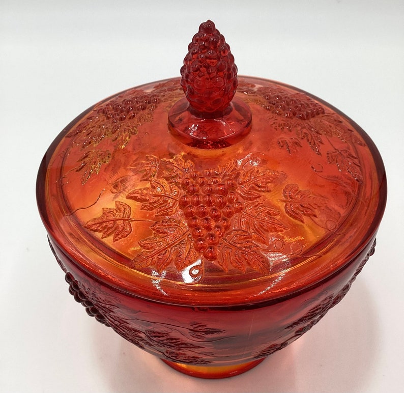 Gorgeous RARE L E Smith Vintage Amberina Glassware Covered - Etsy
