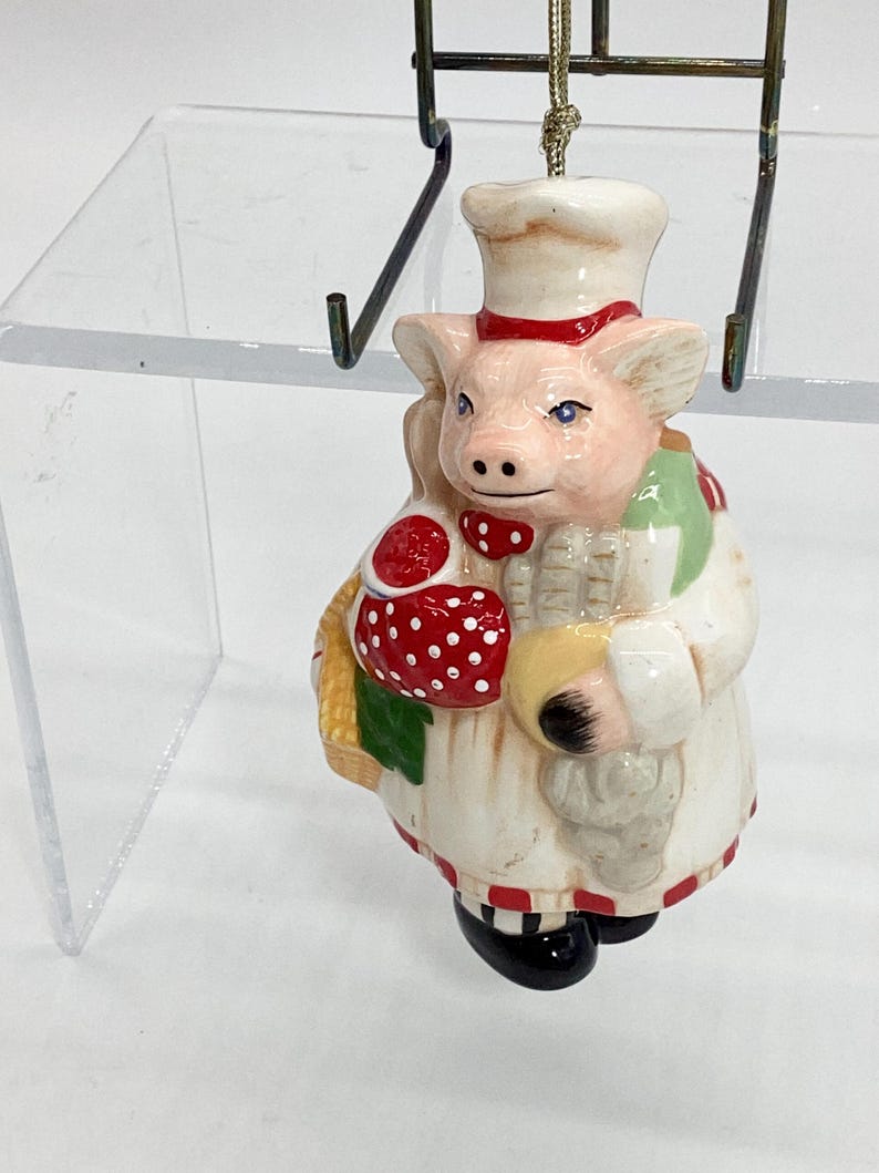 Vintage Ceramic Pig Chef Christmas Ornament – Kitchen Decor (W.1- 1068 ...