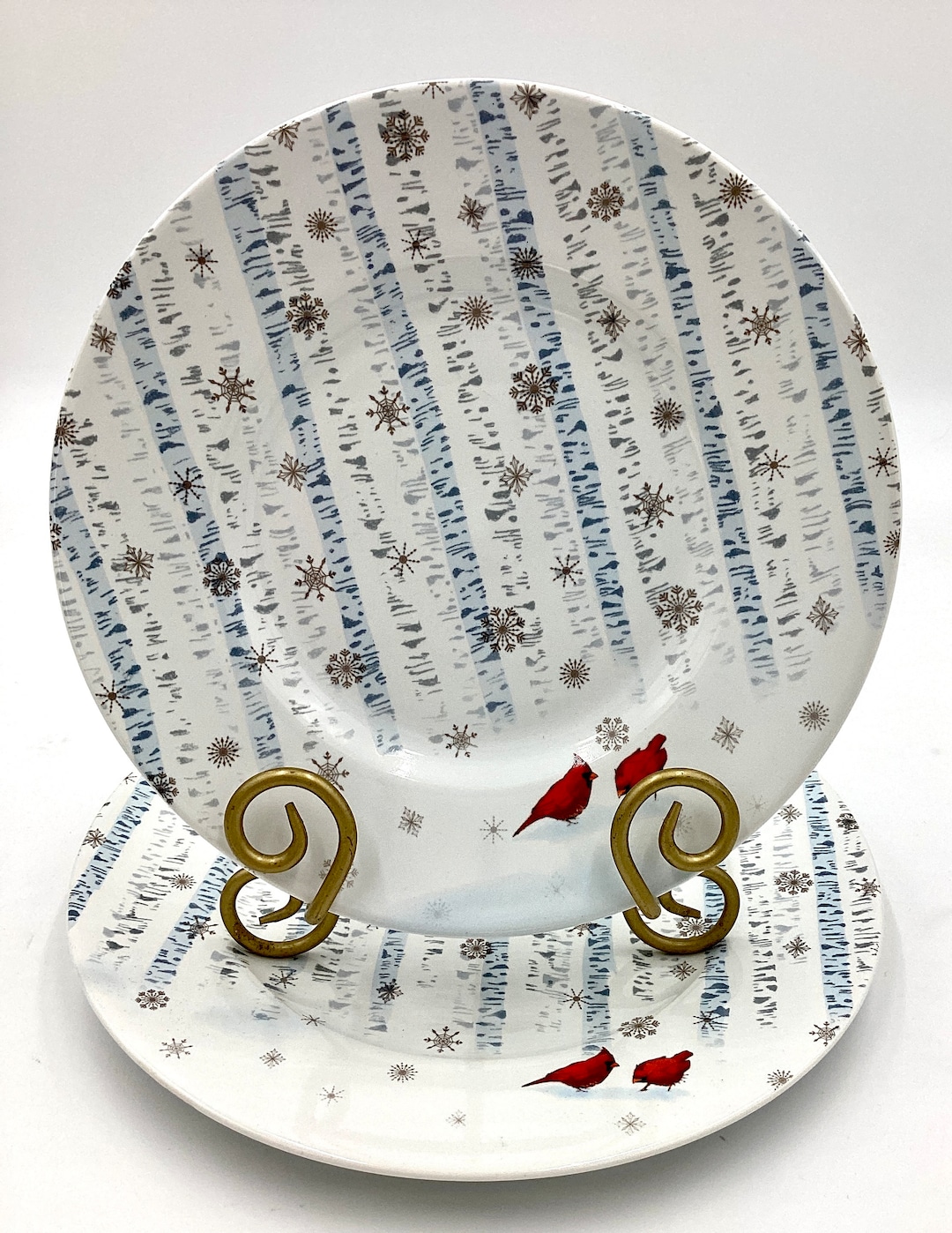 Cardinal in the Woods 222 Fifth Dinner Plate Salad Christmas Plates ...