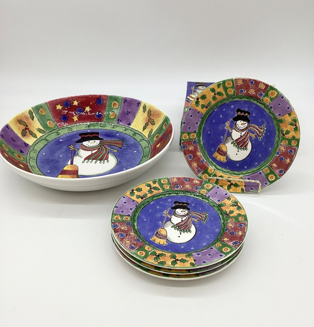 Set of Dessert Plates Sango the Sweet Shoppe Christmas Dinnerware ...