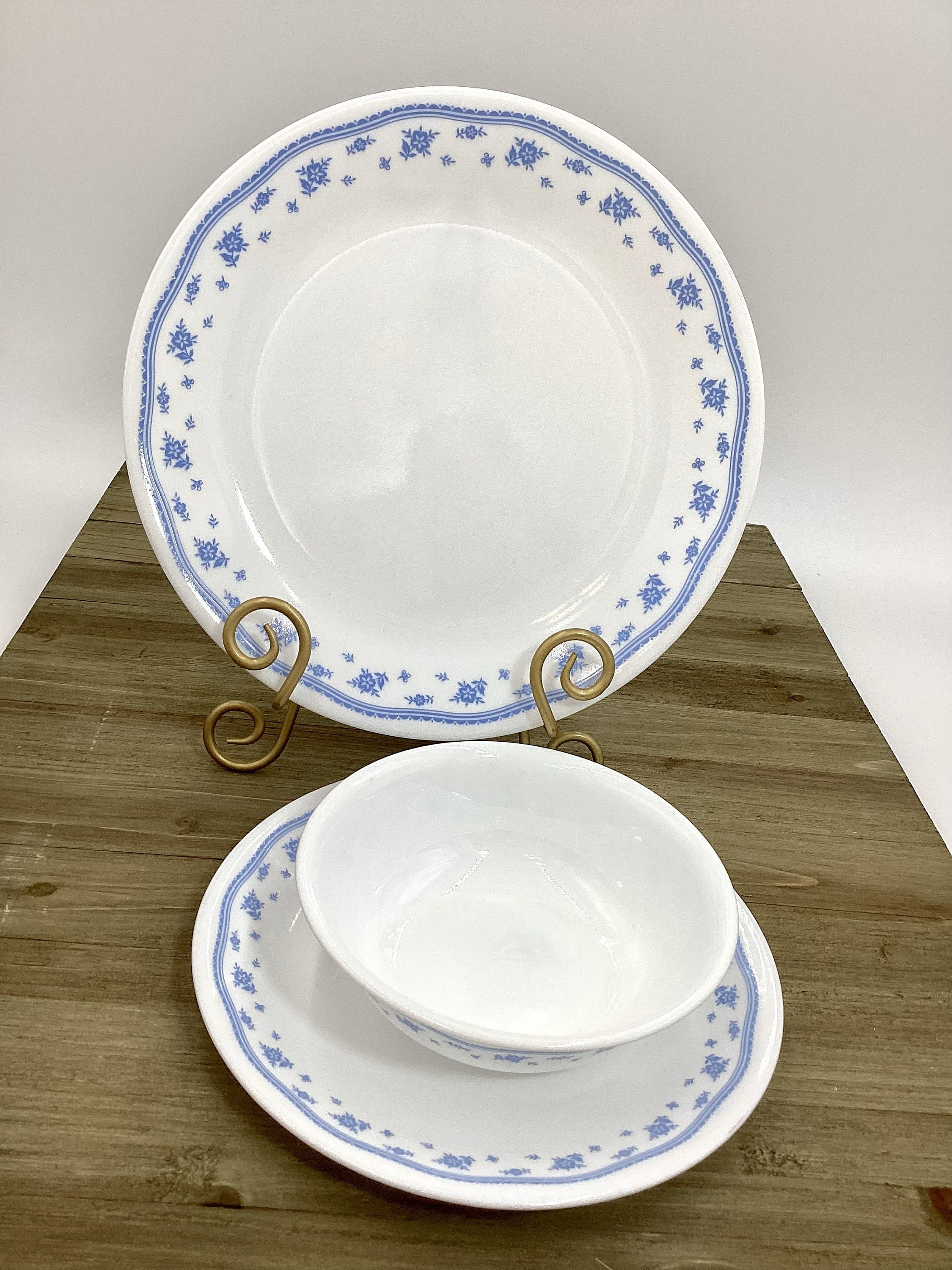 Vintage Corelle Morning Blue Dishes, Dainty Floral Dinnerware (D4-13 ...