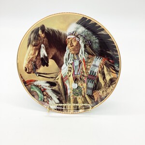 Native American Decorative Plate Wall Decor Cabinet Plate Decor ...