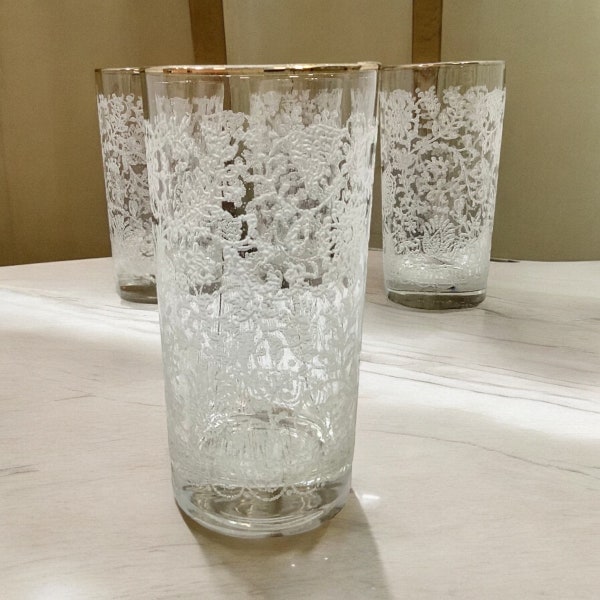 Gold Rim Drinking Glasses - Etsy