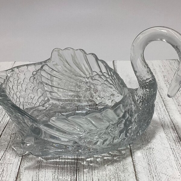 Glass Swan Dish - Etsy