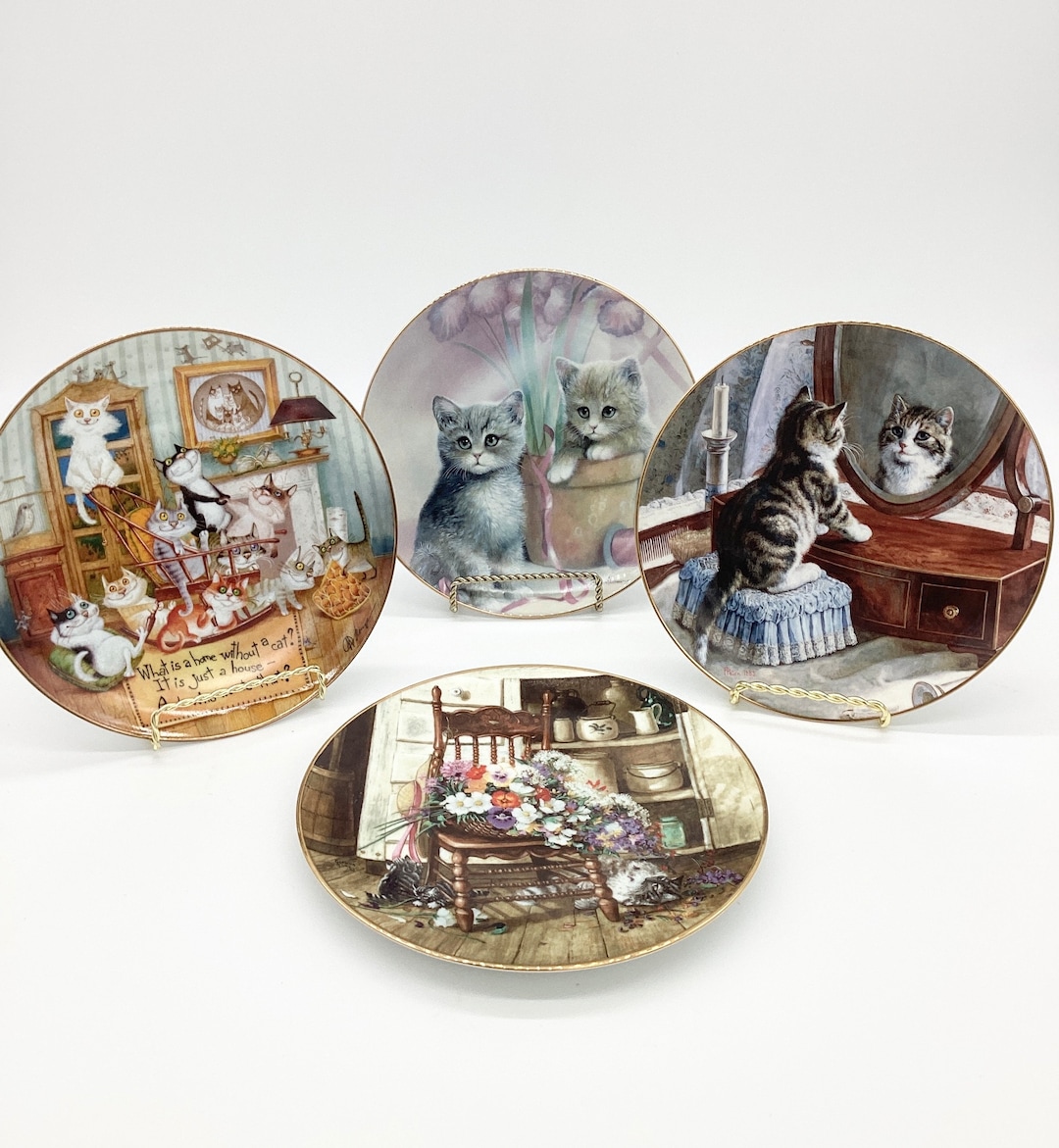 Cat Decorative Plate Country Kitty Plate Collectible Plate Wall Decor ...