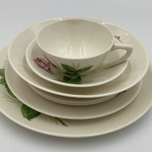 Tea Rose Edwin Knowles China, 7-piece Floral Place Setting (R8-10) - Etsy