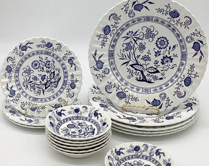 Nikko Ming Tree Ironstone Plates and Bowls: Blue & White Dinnerware - Etsy