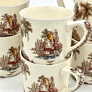 Farmhouse Style Mugs the Old Mill Set of 6 Mugs Johnson Brothers Old ...