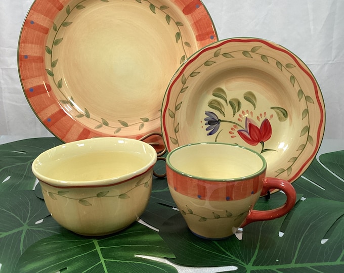 Napoli by Pfaltzgraff. Hand Painted 4 Pieces Set of Dinner, Salad Plate ...