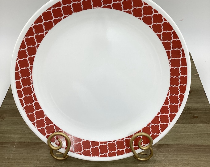 Vintage Corelle Burgundy Rose 8 Piece Dish Set 4 Dinner Plates 4 Soup ...