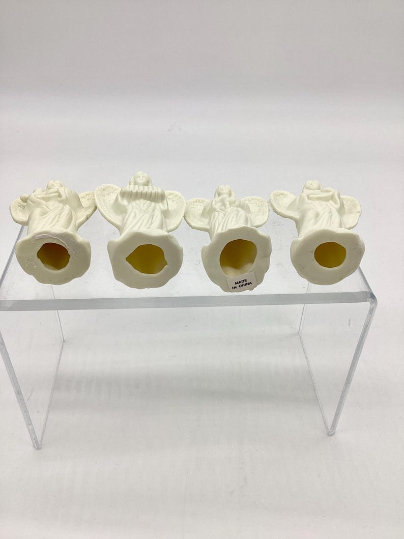 Bisque Porcelain Angel Figurines, Set of 4, Vintage Religious Decor (M ...