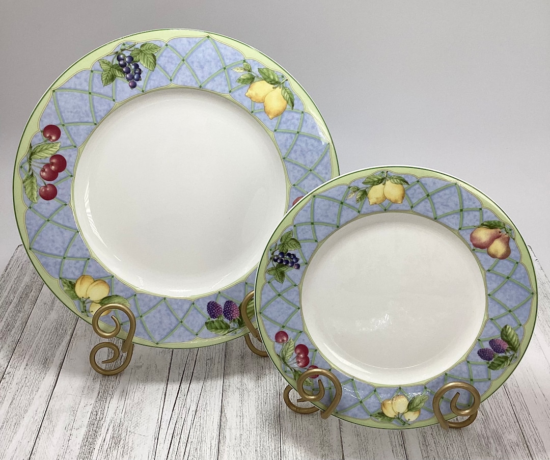 2pc Plate Set Mikasa Optima Fruit Rapture Casual Classics Dish Dinner ...