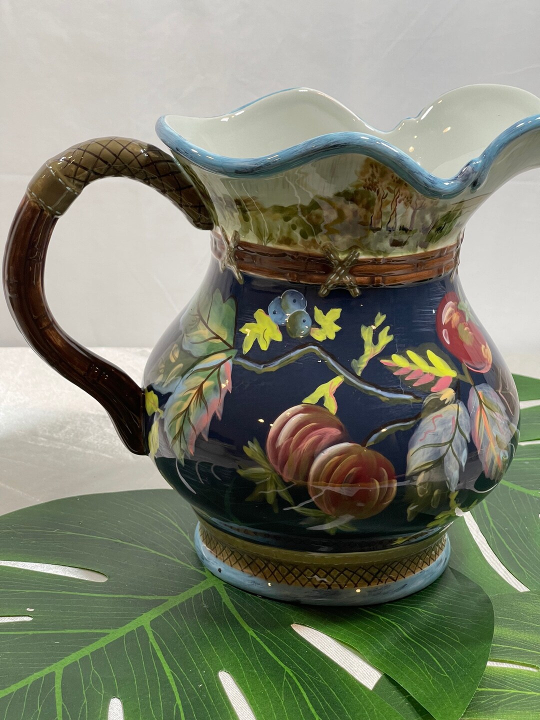 The One Acre Collection Hand Painted Water Pitcher by Tracy Potter P46 ...