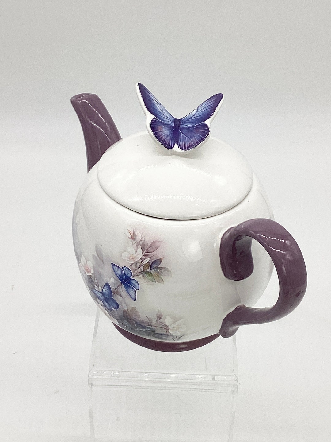 Teapot Floral Butterfly Purple Teapot Mother’s Day Gift Idea Tea Lovers ...
