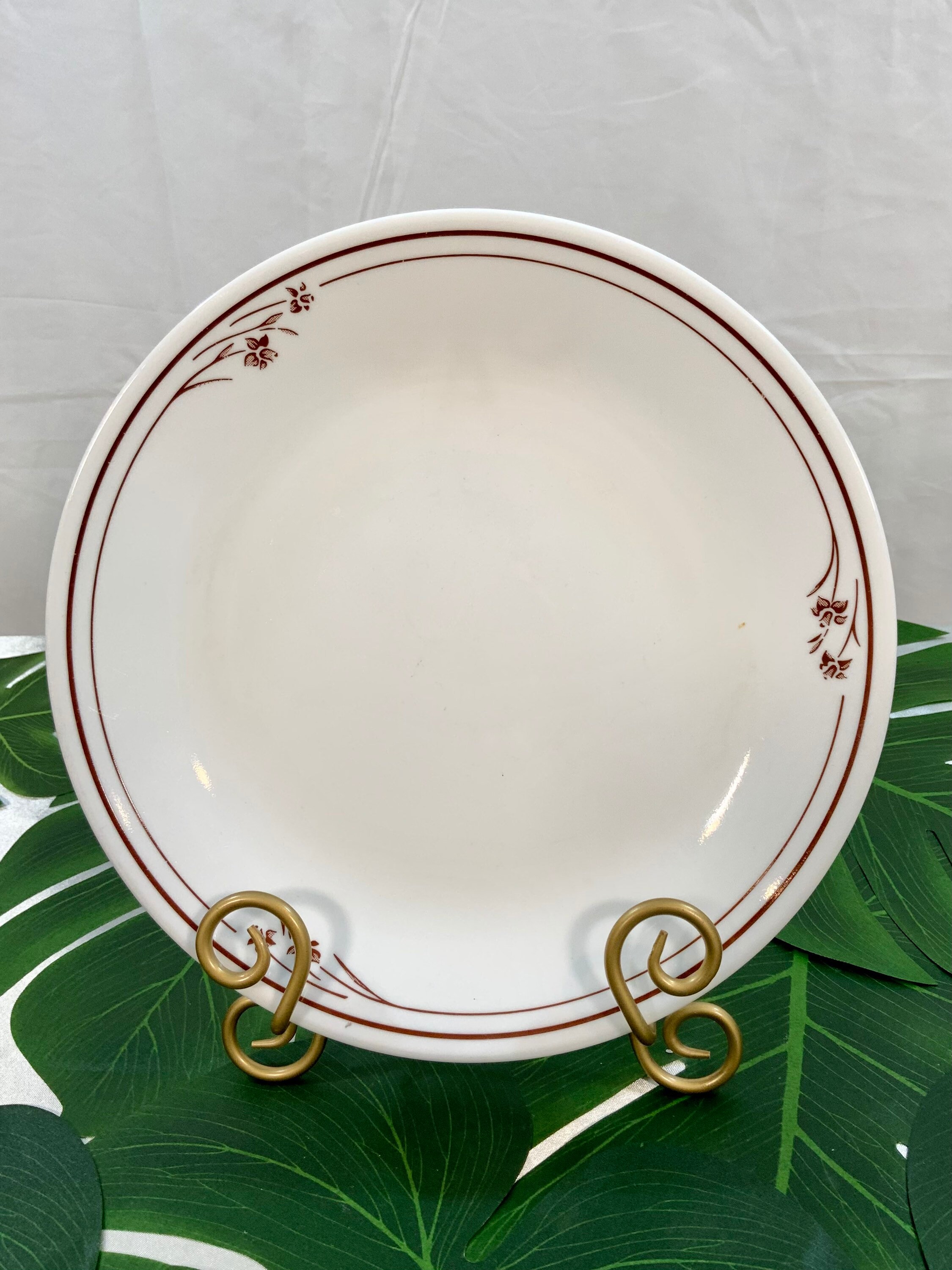 Vintage Corelle Dinner Plate: White Ceramic With Floral Rim (F5-8) - Etsy