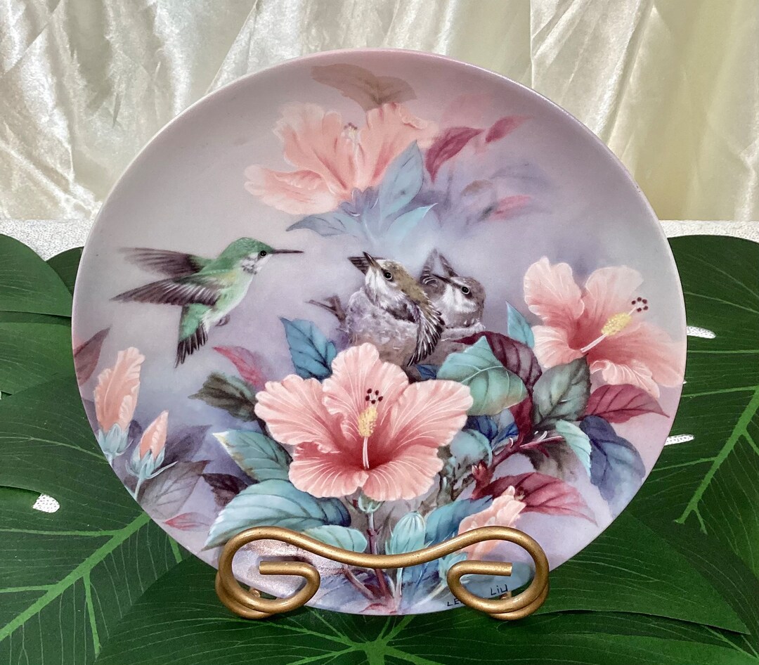 Hand Painted Wall or Cabinet Plate Natures Harmony Floral Gift Mom ...