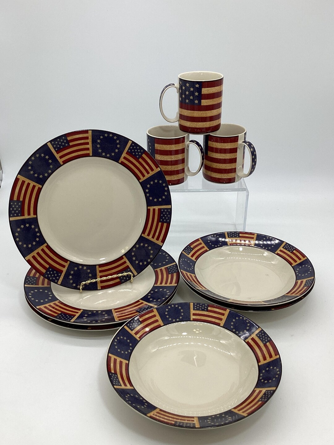 Coventry Liberty American Flag Dinnerware, Patriotic Dishes (M.6-998 ...
