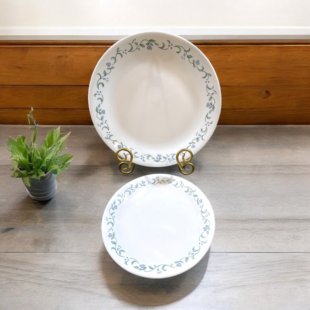 Country Cottage by Corelle Dinner Plate and Salad Plate Set Bridal ...