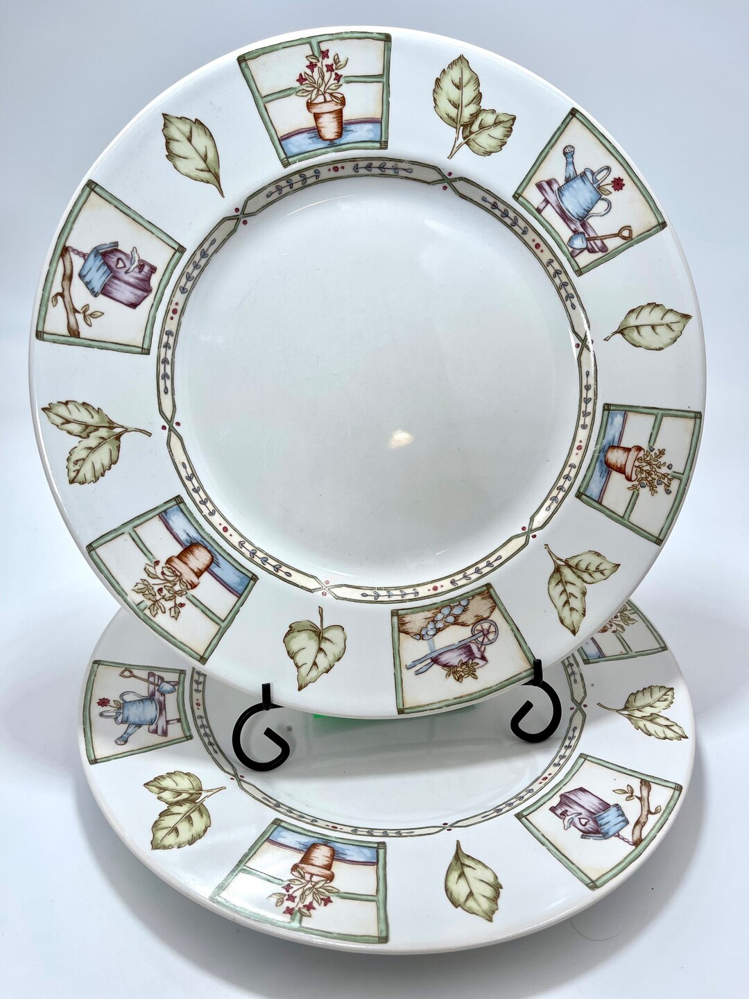 PTS International Plates Vintage Country Dinner Plate Colorful Dishes ...