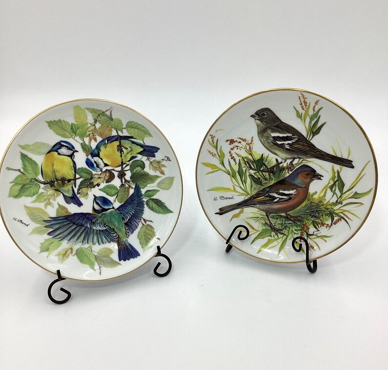 Vintage 1980s Bird Plates, U Band Blaumeise Bunchfink, German Home ...