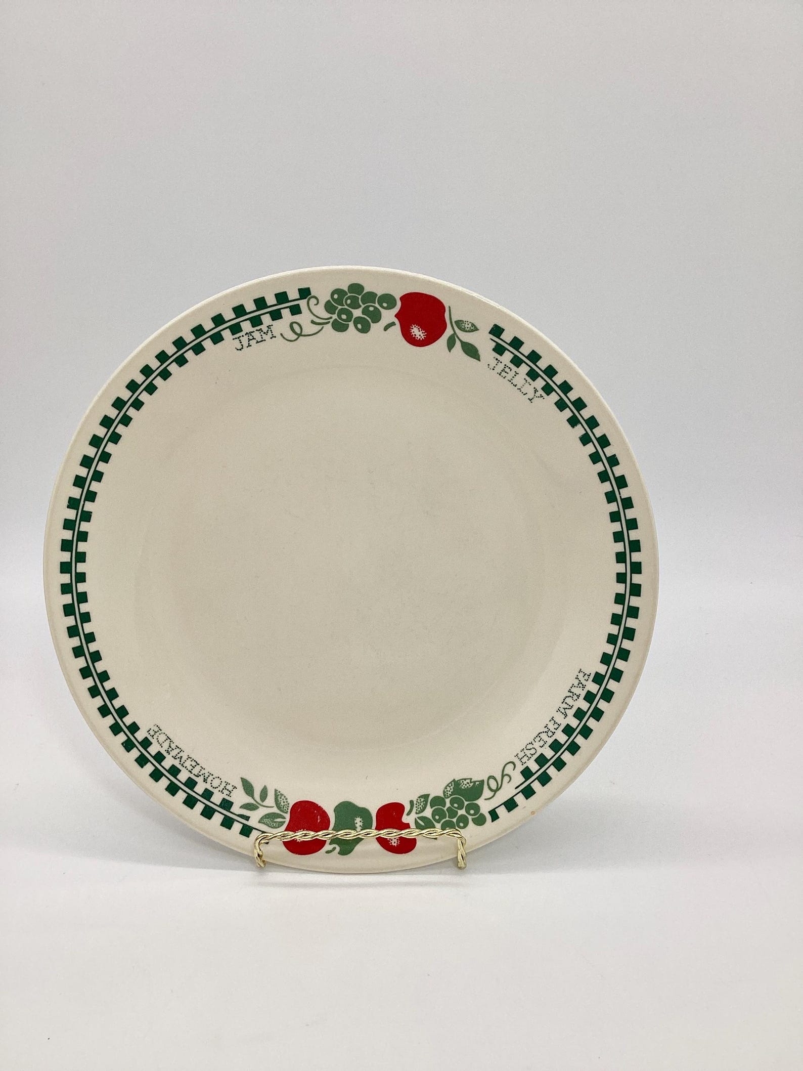 Vintage Corelle Farm Fresh Plate: Apple Checkered Rim Dinnerware (W.8 ...