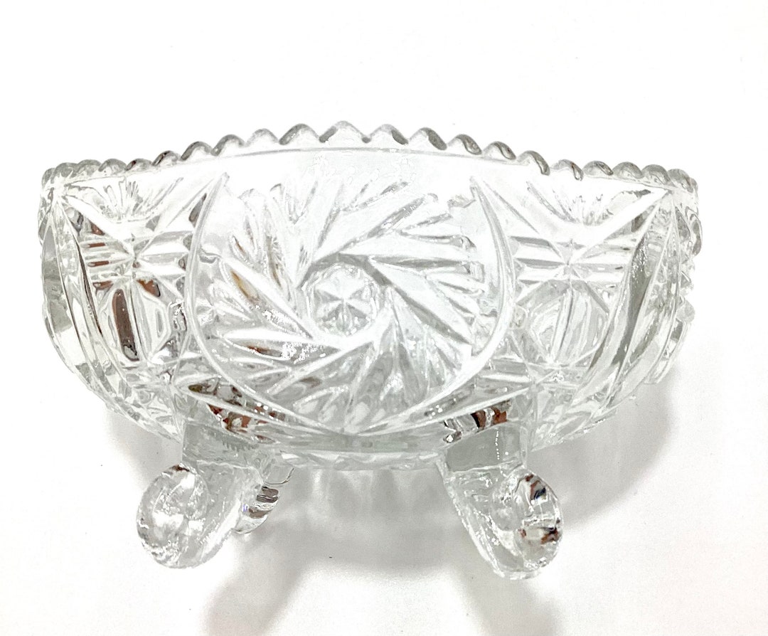 Vintage Footed Glass Candy Dish, 5" Decorative Trinket Bowl (C10-8) - Etsy