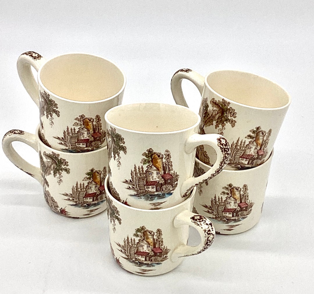 Farmhouse Style Mugs the Old Mill Set of 6 Mugs Johnson Brothers Old ...