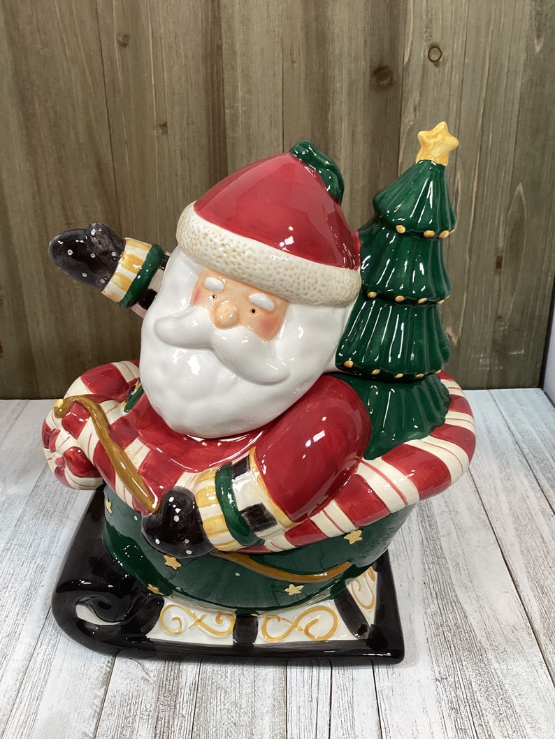 Debbie Mumm Santa Cookie Jar, Sakura China Christmas Decor (C8-2) - Etsy