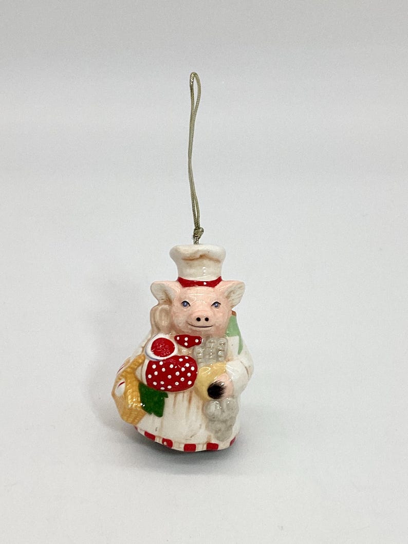 Vintage Ceramic Pig Chef Christmas Ornament – Kitchen Decor (W.1- 1068 ...