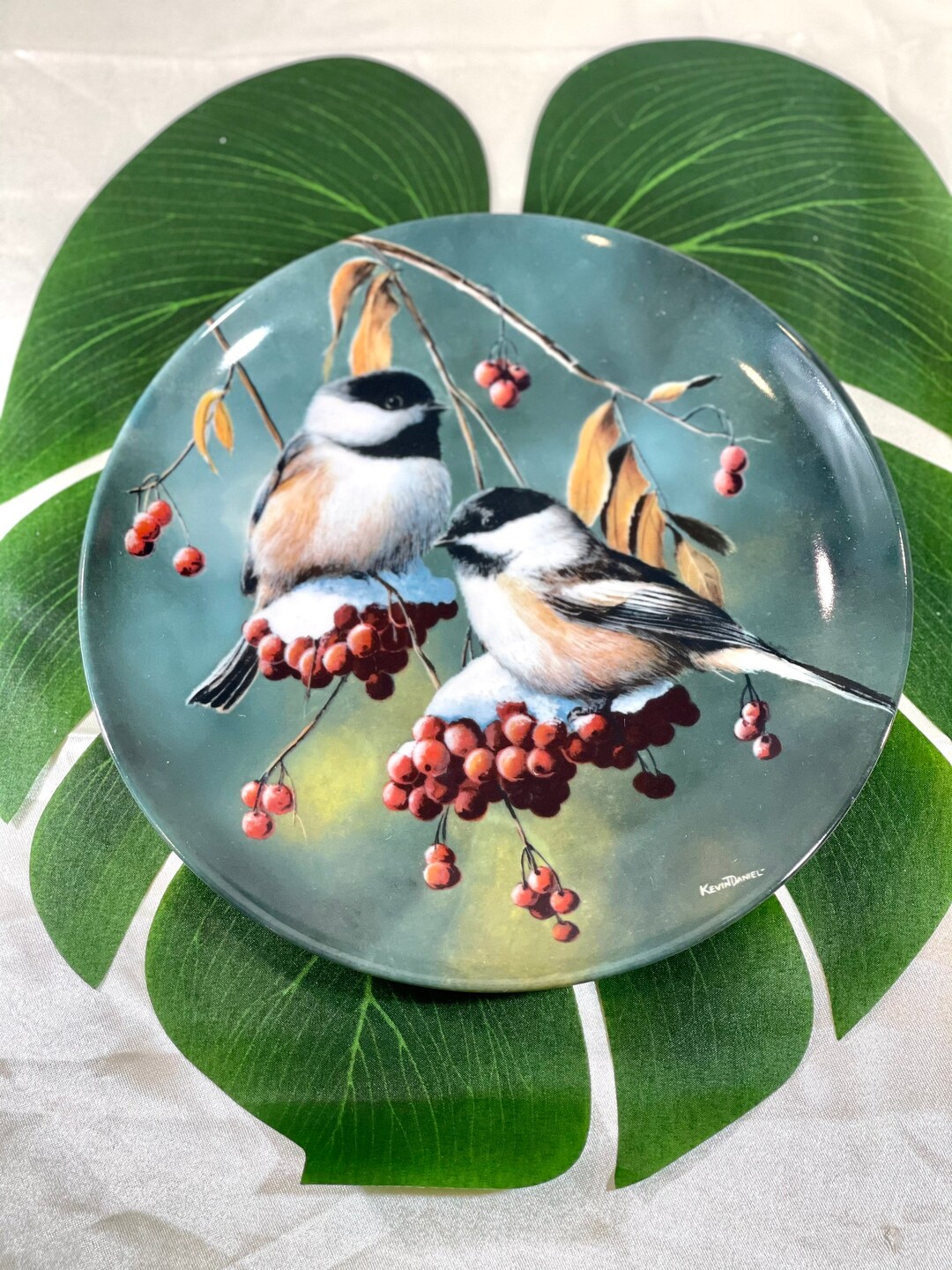 1986 the Chickadee Bird Plate by Kevin Daniel Gorgeous Housewarming ...