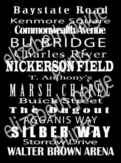 Boston University (BU) Landmark Print (boston, Colleges, Universities ...