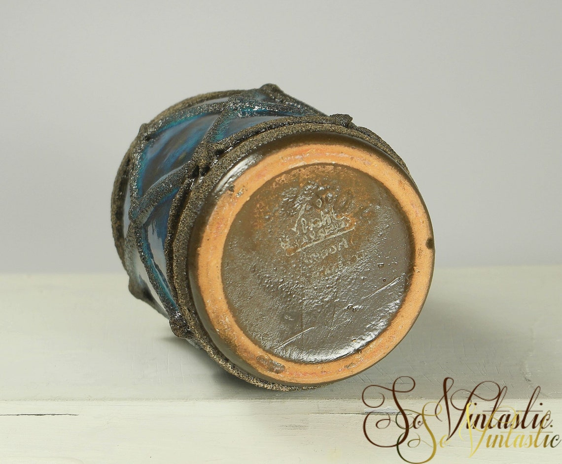 Vintage Strehla 1302 Handled Vase Diagonal Check Pattern - Etsy