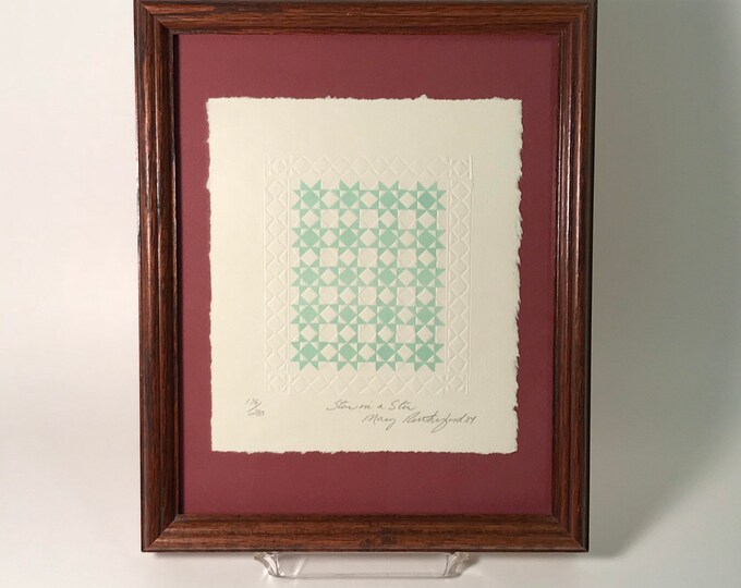 Embossed Paper Print, Mary Rutherford Americana Quilt Art, Star in a ...