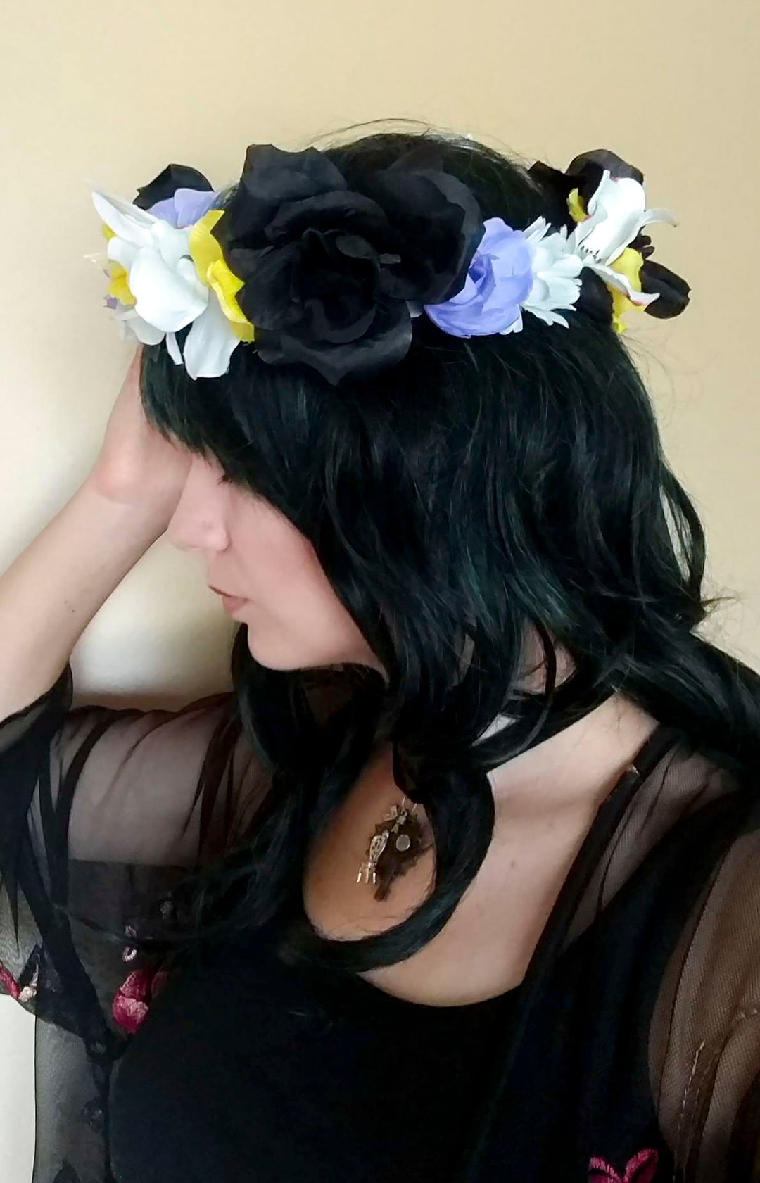 NON-BINARY Themed LGBTQIA+ Pride Flower Crown (fits Most Adult Sized ...
