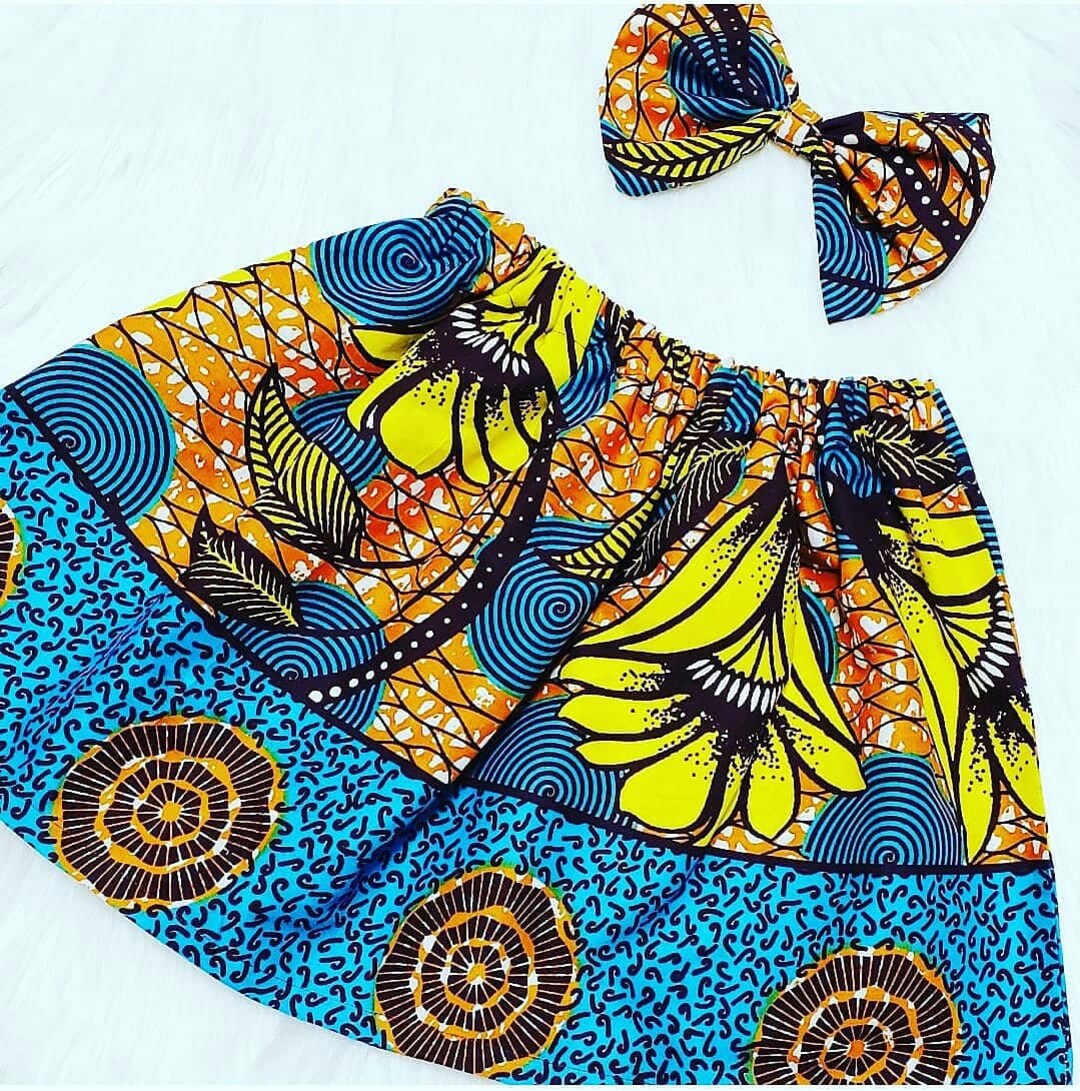 Juneteenth Outfits, Girls Ankara Skirts, African Print Skirt Purple and ...