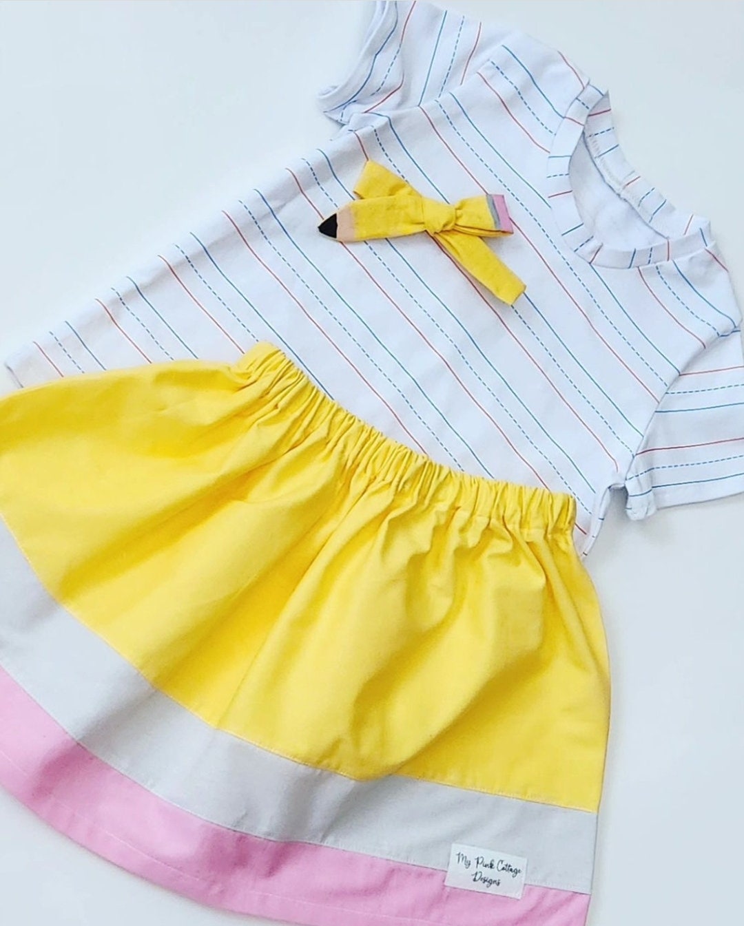 Kids 3 Pc Set Back to School Outfit/preschool Skirt, First Day of ...