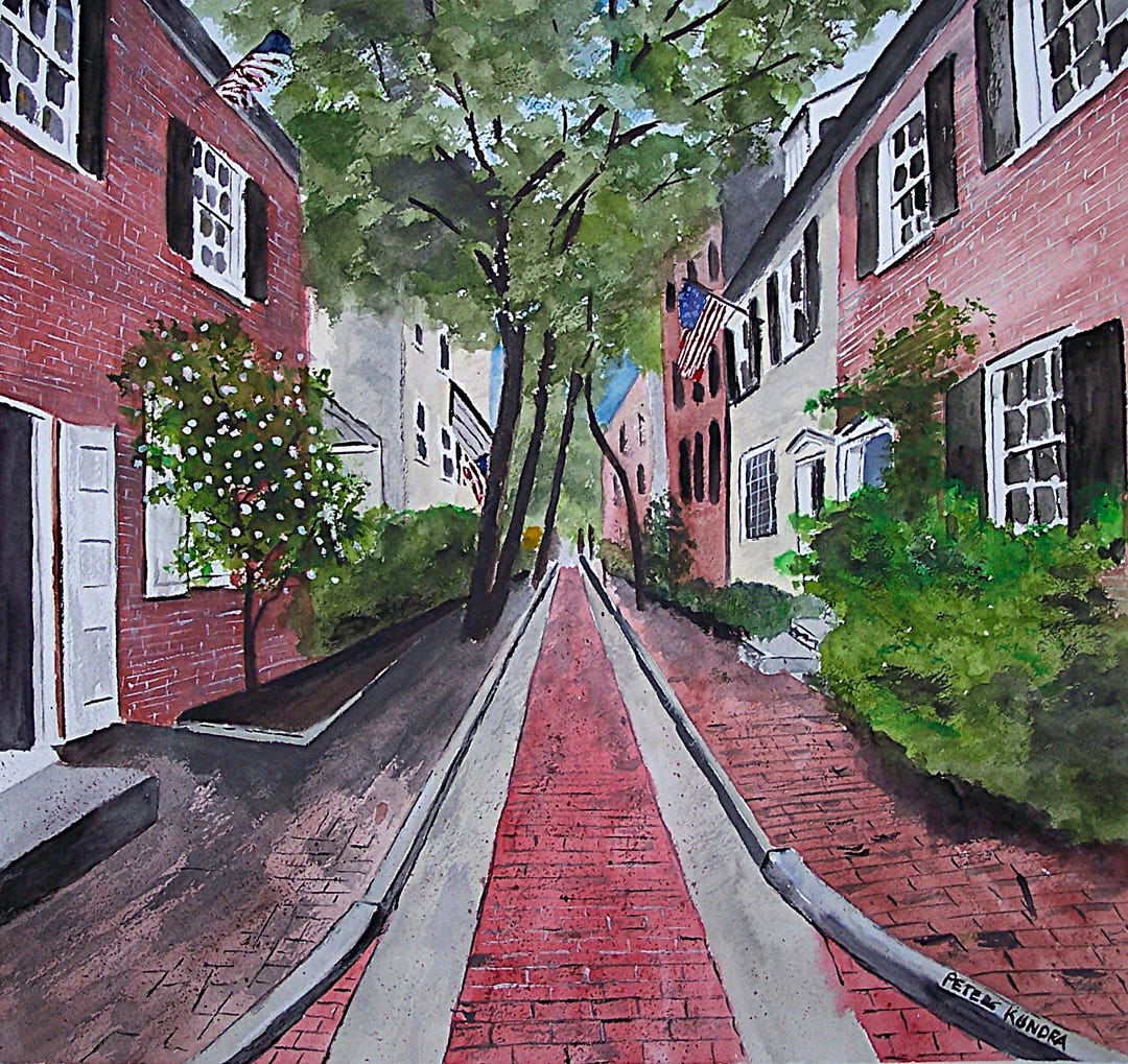 Street Scene, Streetscape, City Scene,society Hill Philla, Old Historic ...