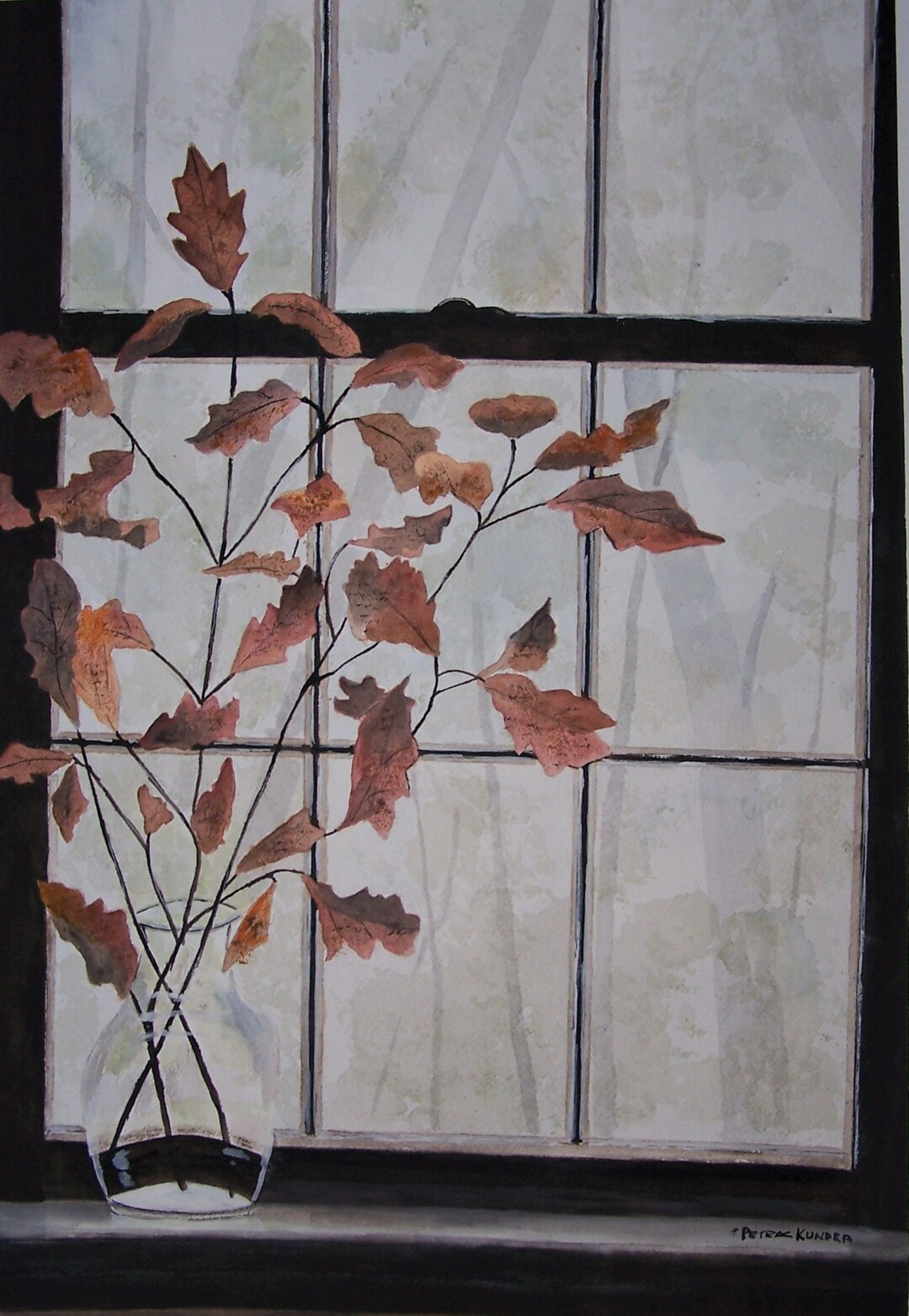 Autumn Leaves,window Scene, Autumn Leaves, Leaf Arrangement,dried Leaf ...