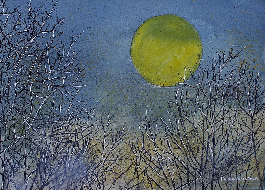 Full Moon Painting, Full Moon Scene,bright Moon Image, Moon Above the ...
