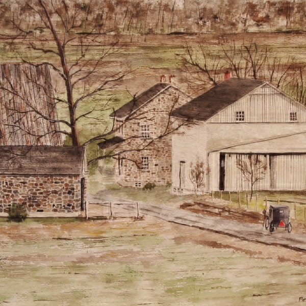 Amish Landscape Painting - Etsy