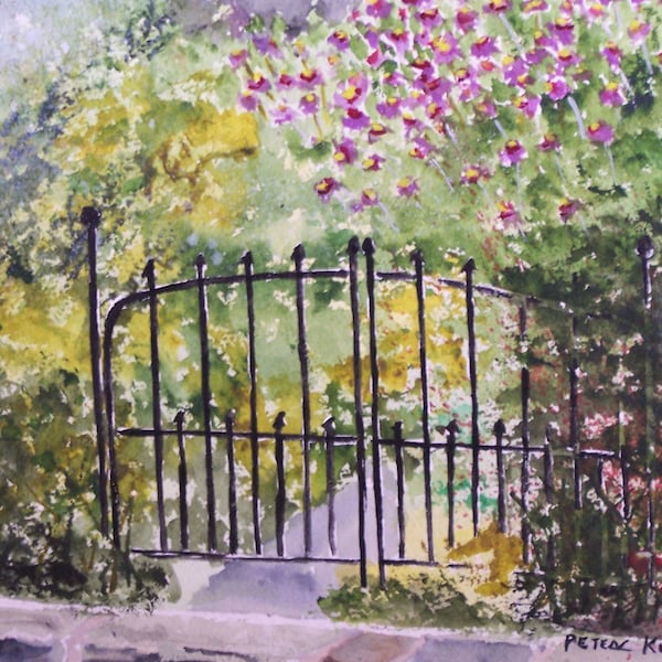 Garden Gate Painting - Etsy