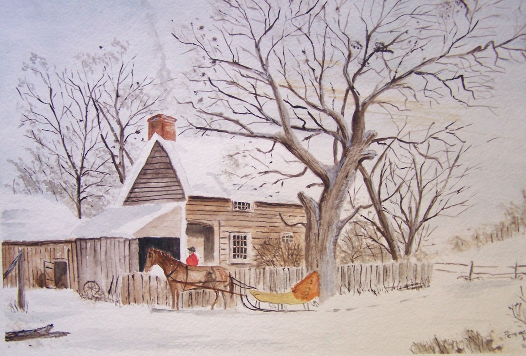 Farm Scene,painting of Farms and Barns,old Farm Painting,farm House ...