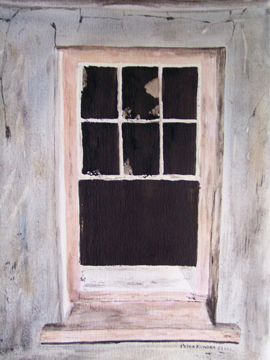 Old Broken Window Painting,window Scene,scattered Window Scene,peter ...