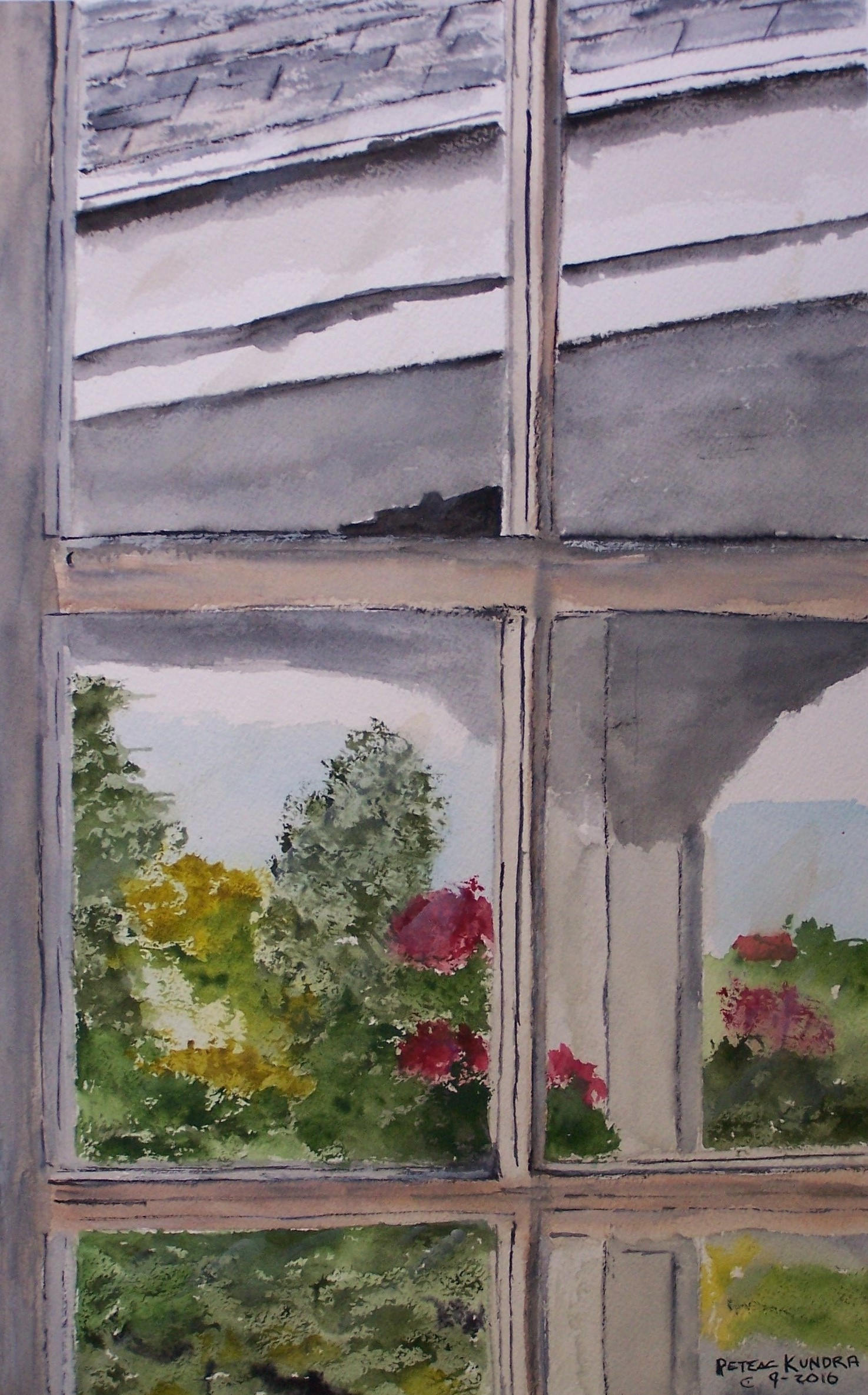 Painting of Window,"rainy WINDOW Scene",scenic Painting, Rear Window ...