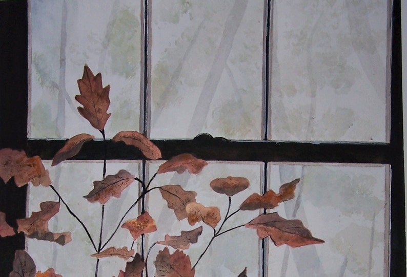 Autumn Leaves,window Scene, Autumn Leaves,leave Branches in Vase ...