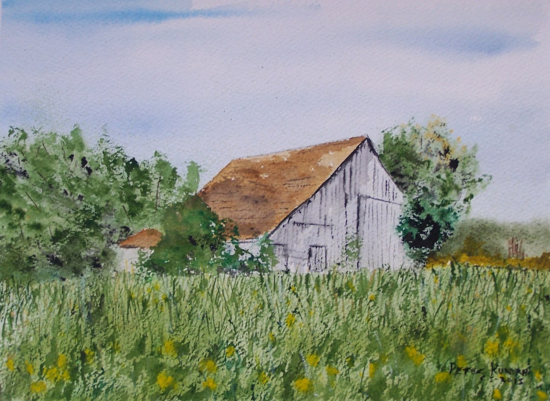 Old Farm Scene,painting of Farm,painting of Barn,"farm Homestead",white ...