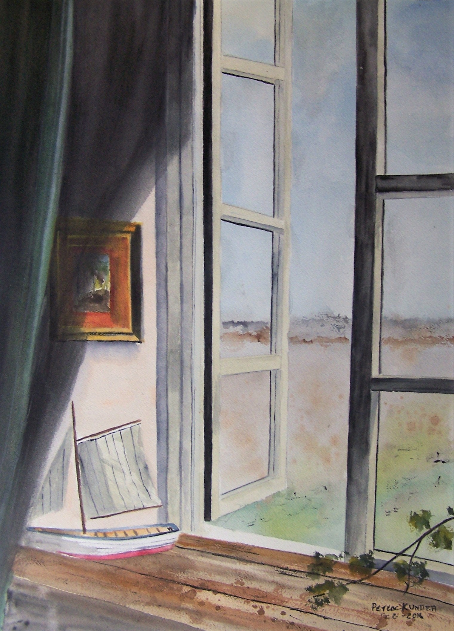 Window LANDSCAPE Painting,outside Window View, Window,window Panes ...